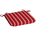 Mainstays 15.5" D x 17" W Classic Red Stripe Rectangle Outdoor Seat Pad ...