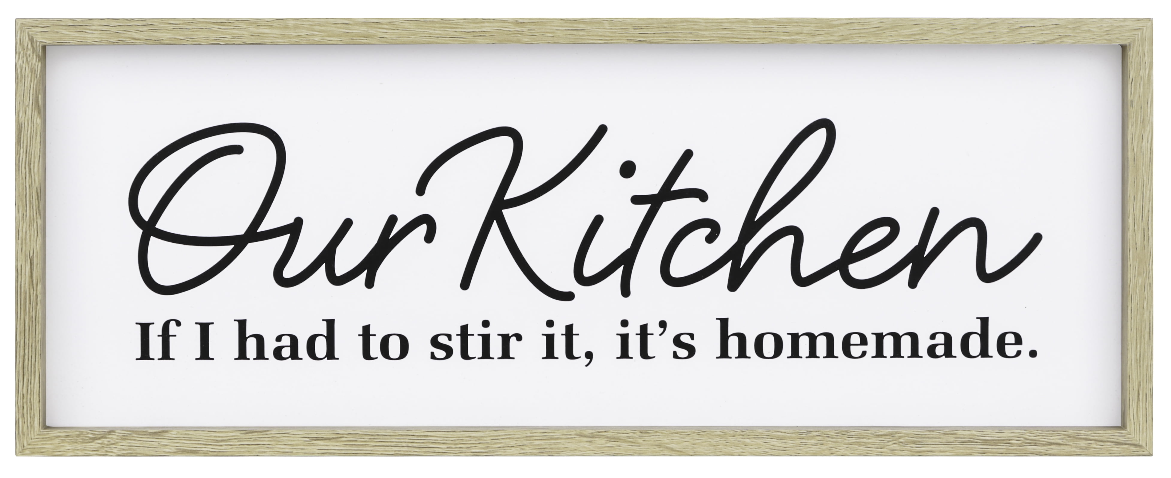 Mainstays 15.5" Our Kitchen Block Tabletop Sign, Beige and Black ...