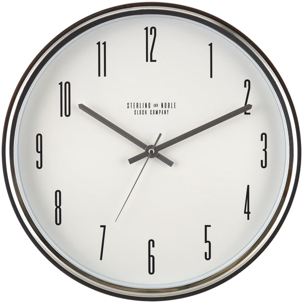 Mainstays 15" Chrome Wall Clock - Walmart Business Supplies