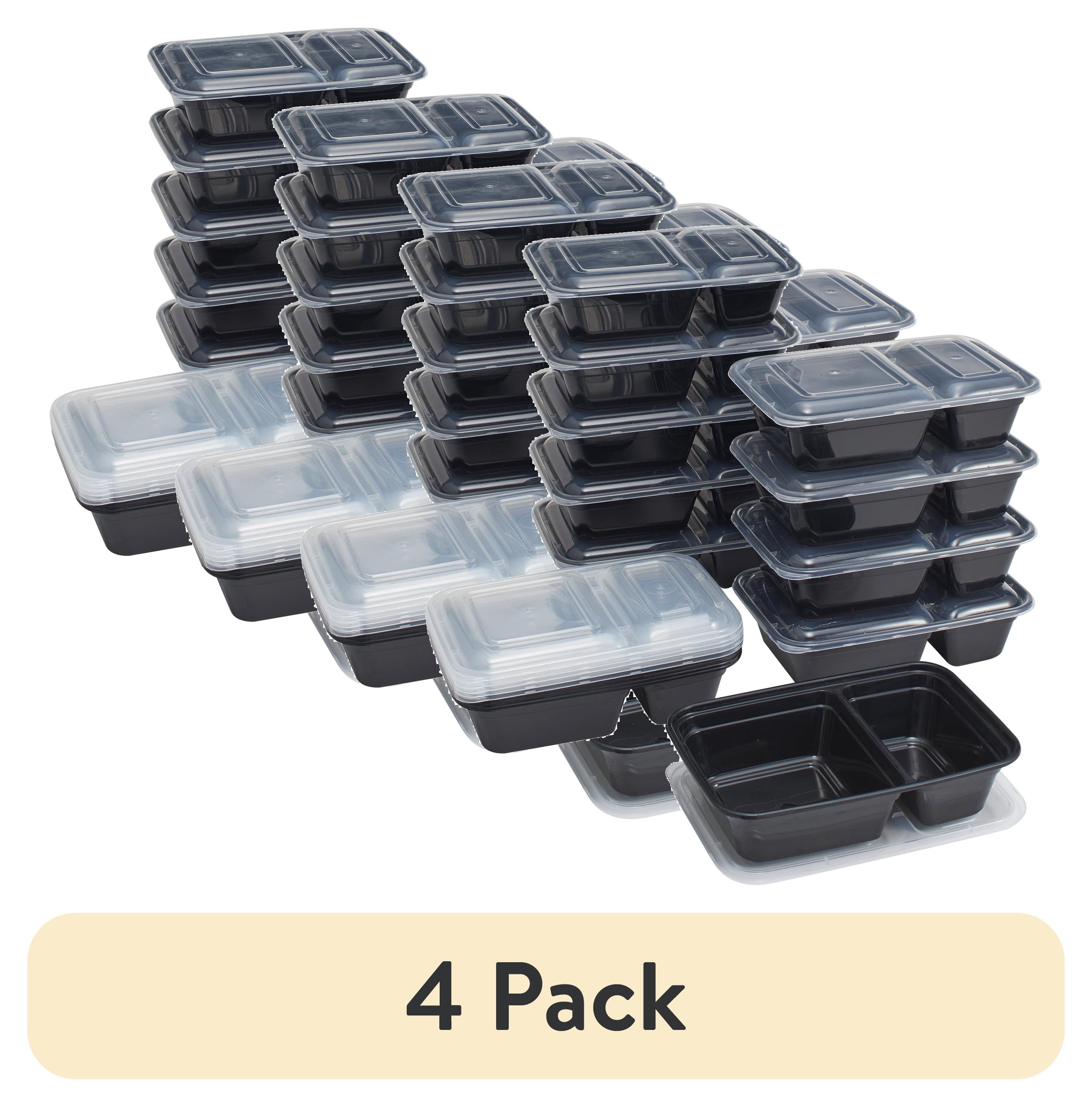 (4 pack) Mainstays 15 Pack 2 Compartment Meal Prep Food Storage ...