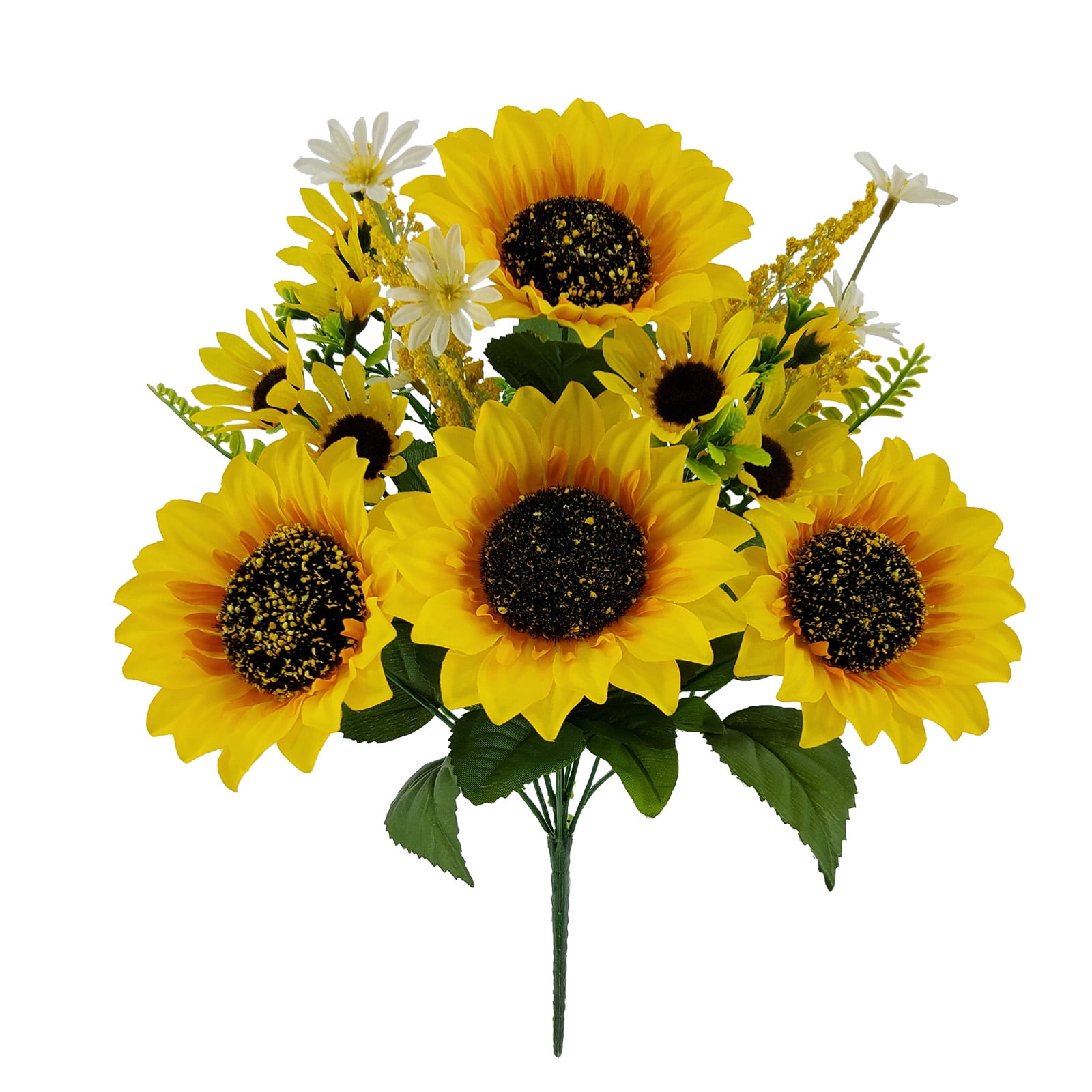 Mainstays 16.5in Indoor Artificial Sunflower Bush, Yellow Color ...