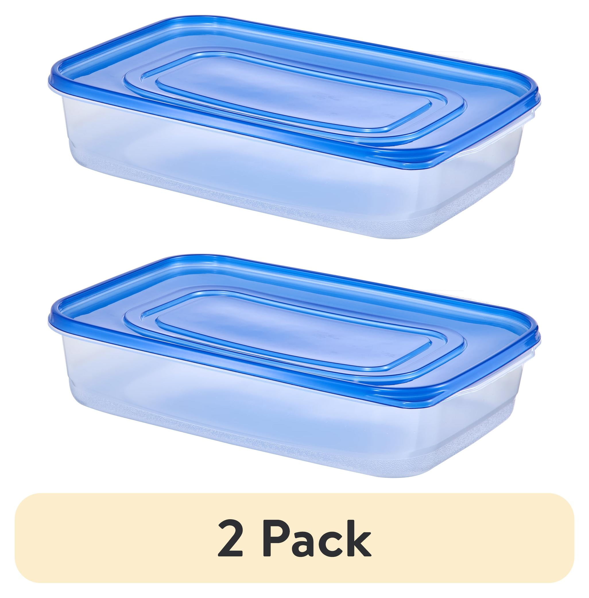 (2 pack) Mainstays 16.6 Cup Plastic Rectangle Food Storage Container ...