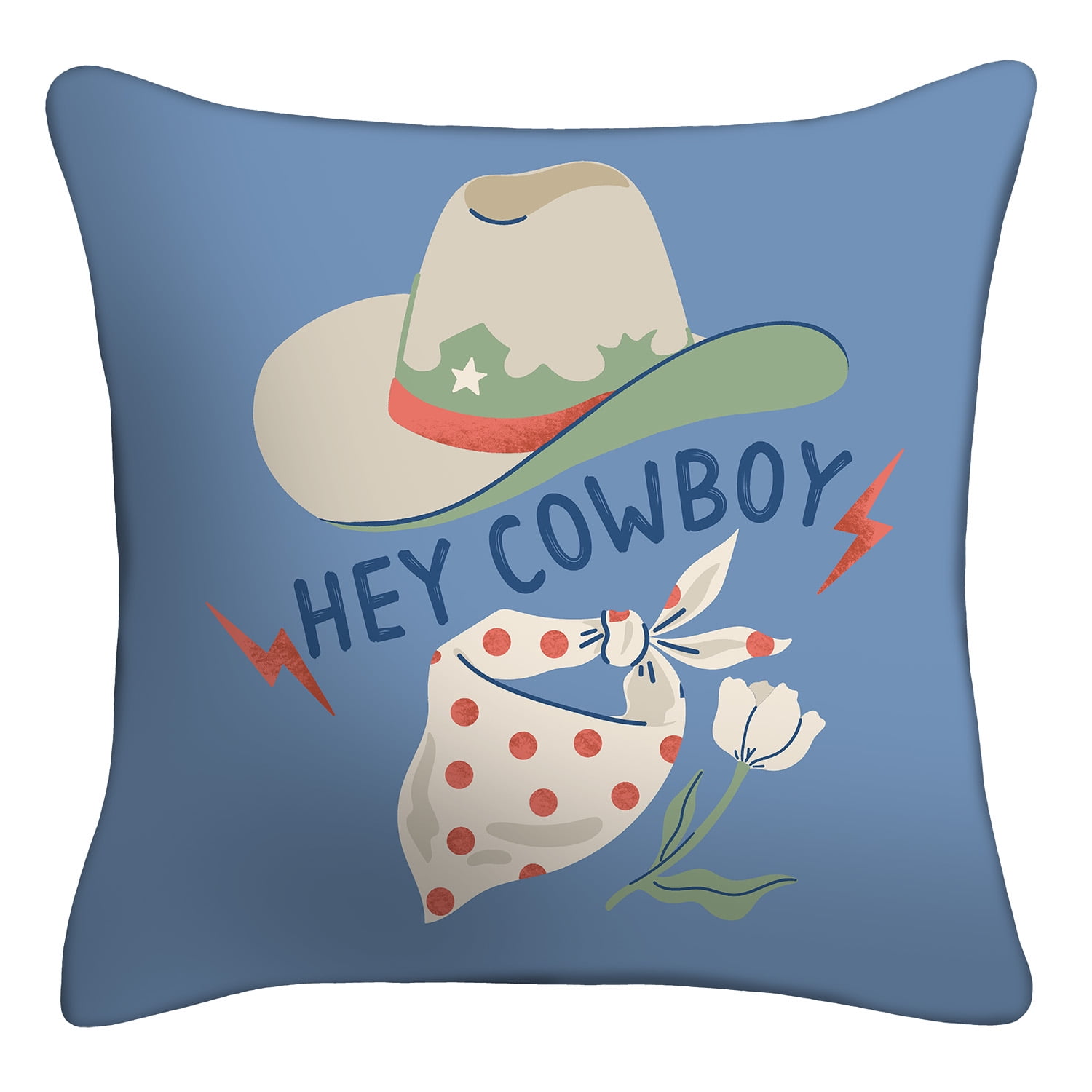 Mainstays 16" x 16" Hey Cowboy Reversible Decorative Outdoor Throw ...