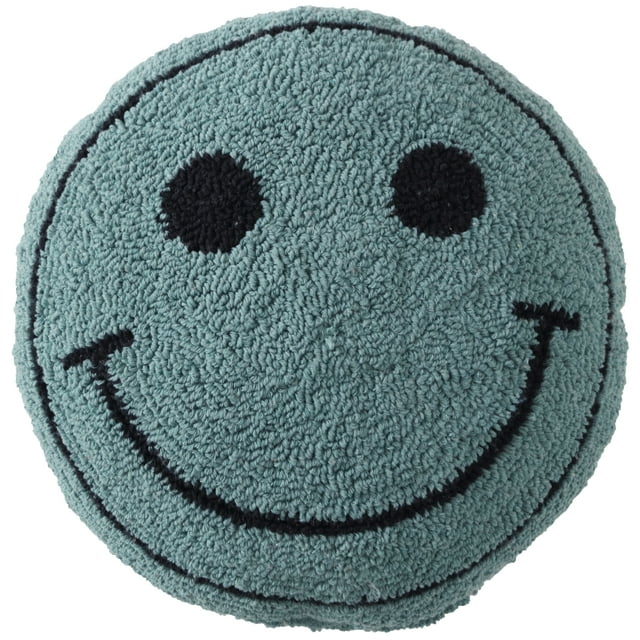 Mainstays 16" x 16" Smiley Face Decorative Pillow, Sage Green - Walmart.com