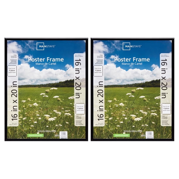 Mainstays 16x20 Basic Wall Picture Frames, Black, Set of 2 - Walmart ...