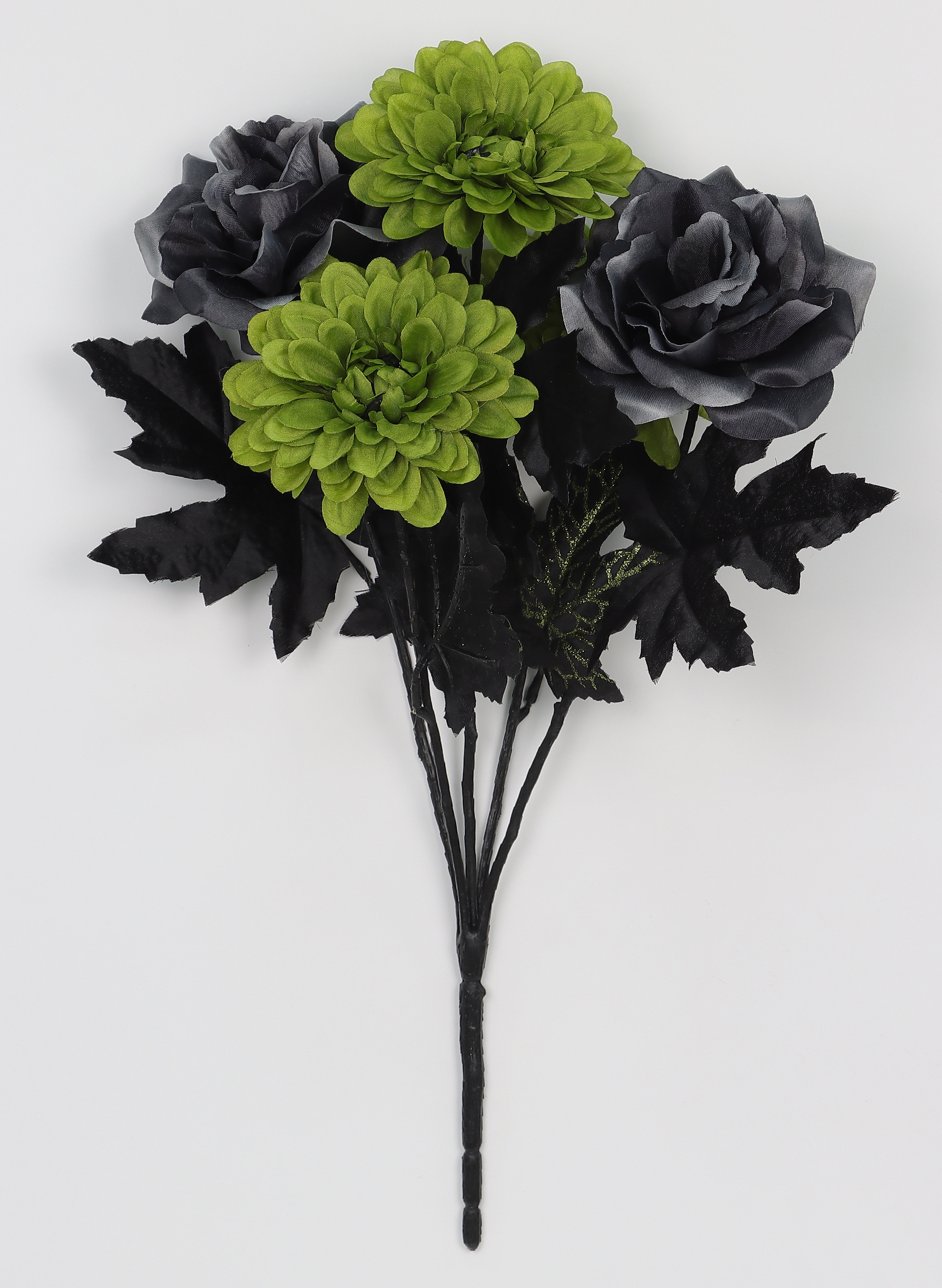 Mainstays 17.5'' Artificial floral Green Dahlia Bush.Green & Black ...
