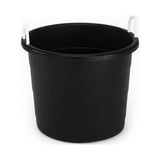 Mainstays 17-Gallon Plastic Utility Tub with Rope Handles, Black, Set ...