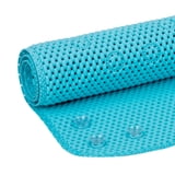 Mainstays 17" x 36" Cushioned Foam Bathtub Mat with Suction Cups, Blue ...