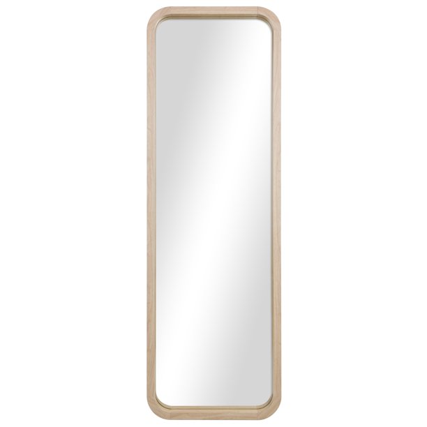 Mainstays 17X53 Rounded Edge Rectangular Mirror Lightwood Grain Finish ...
