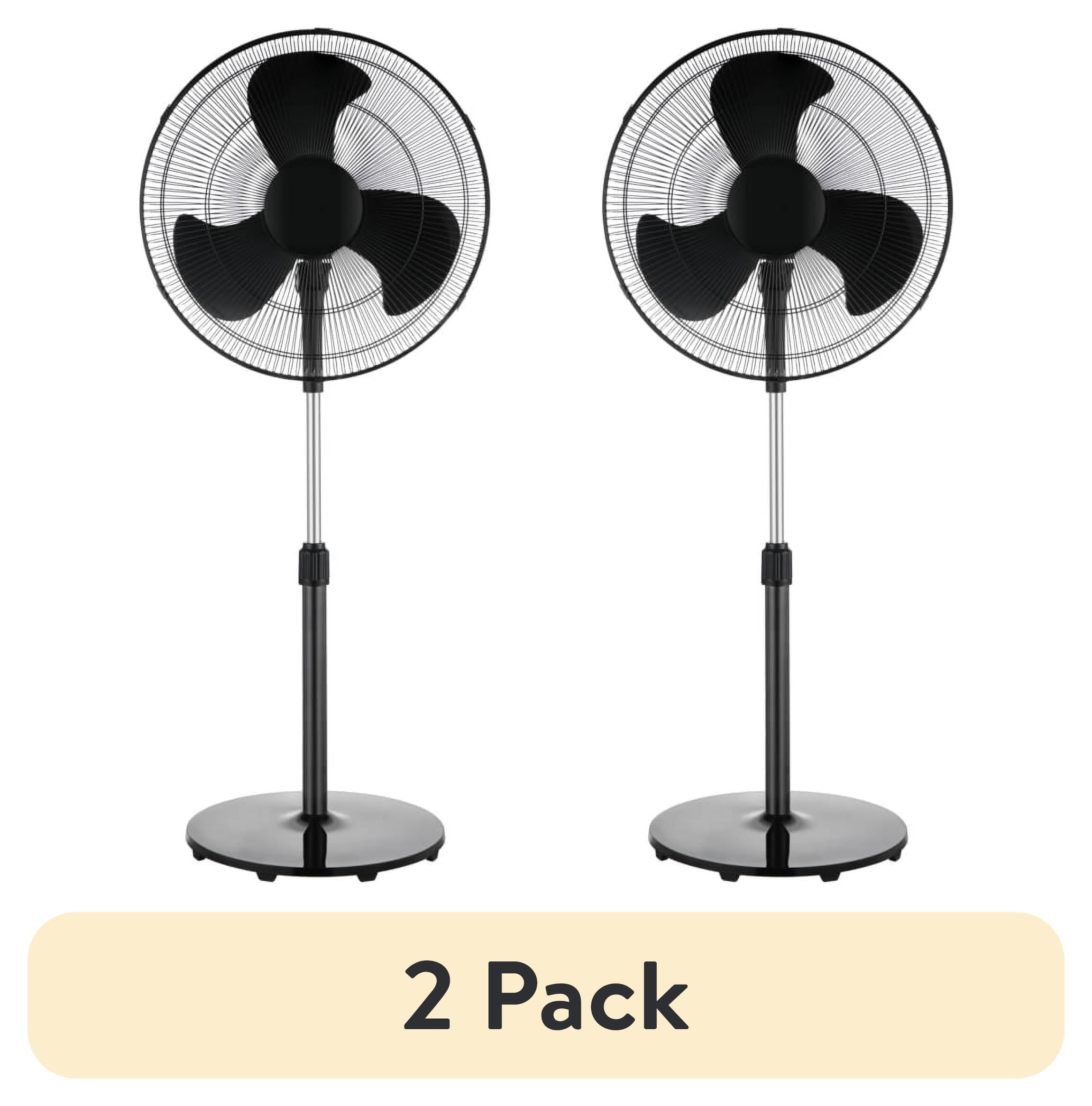 (2 pack) Mainstays 48" Tall, 3-Speed Oscillating Pedestal Fan ...