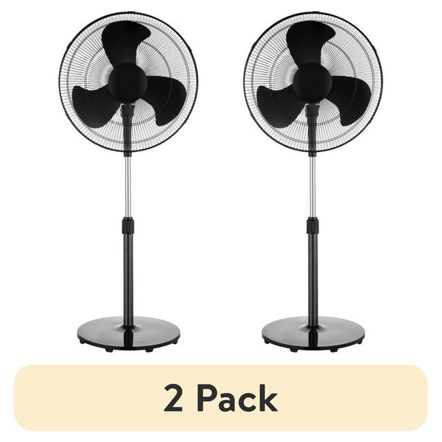 (2 pack) Mainstays 48" Tall, 3-Speed Oscillating Pedestal Fan ...