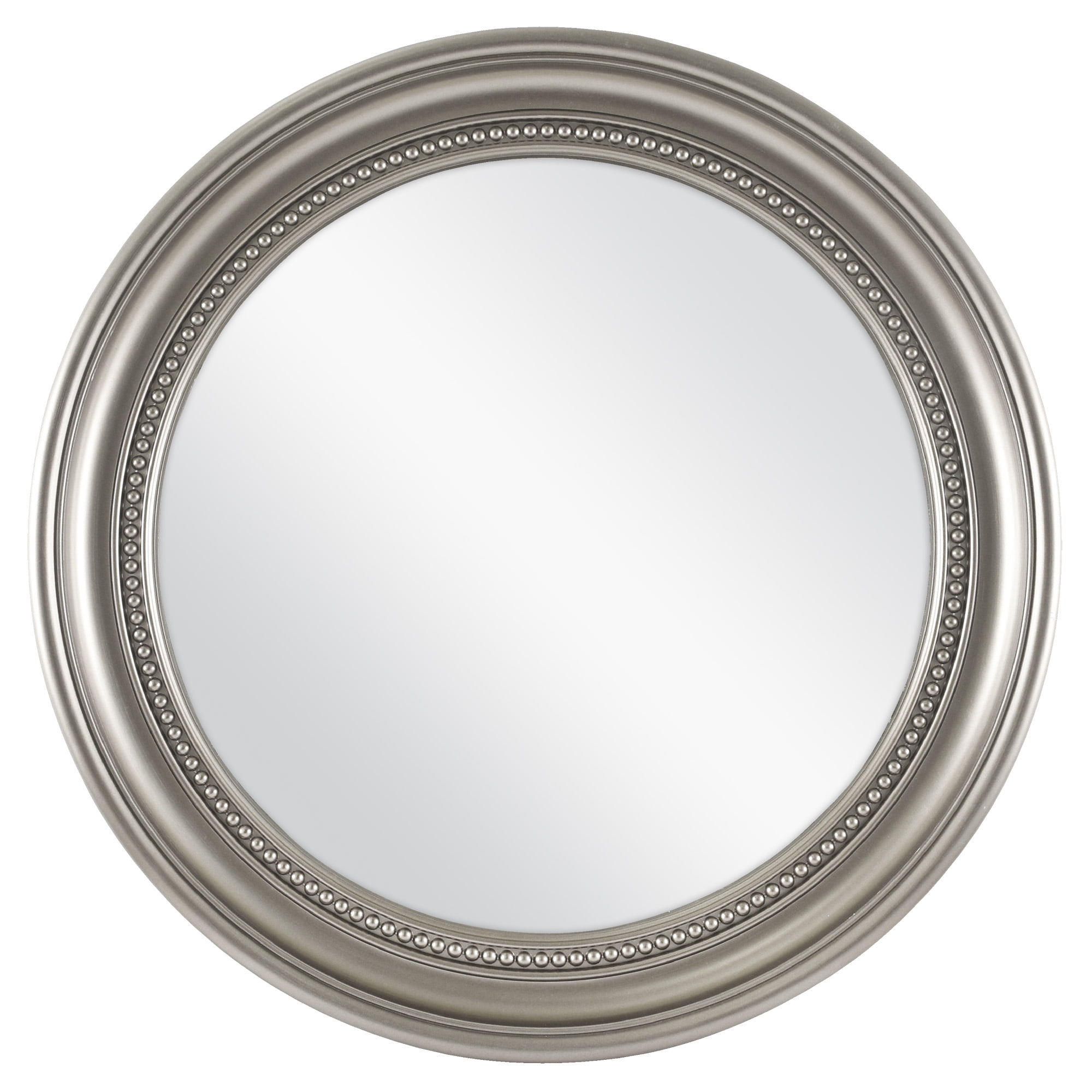 Mainstays 18 Inch Beaded Round Silver Mirror Lightweight Elegant Home ...