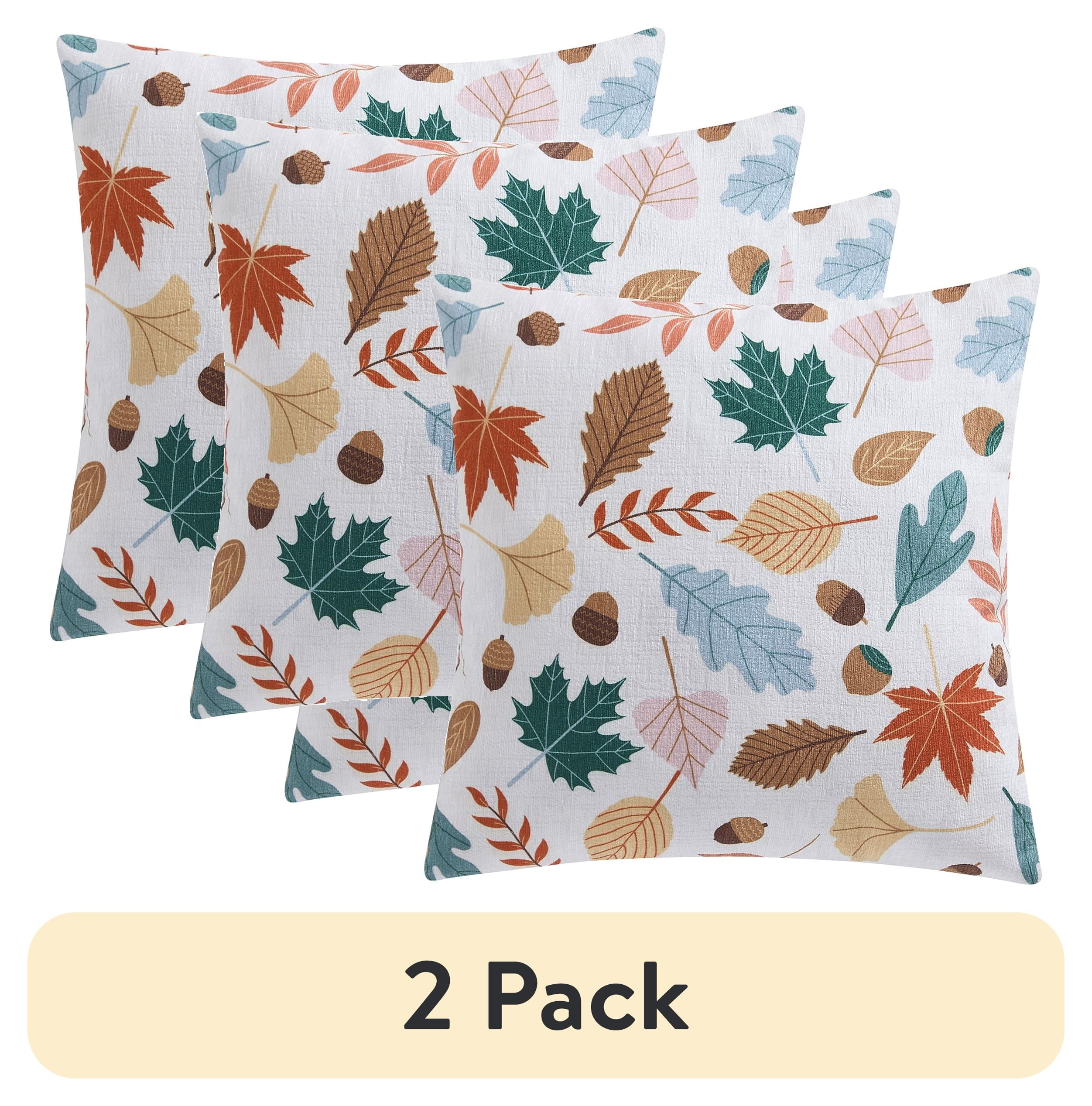 (2 pack) Mainstays 18" x 18" Multicolor Acorn Chenille Decorative ...