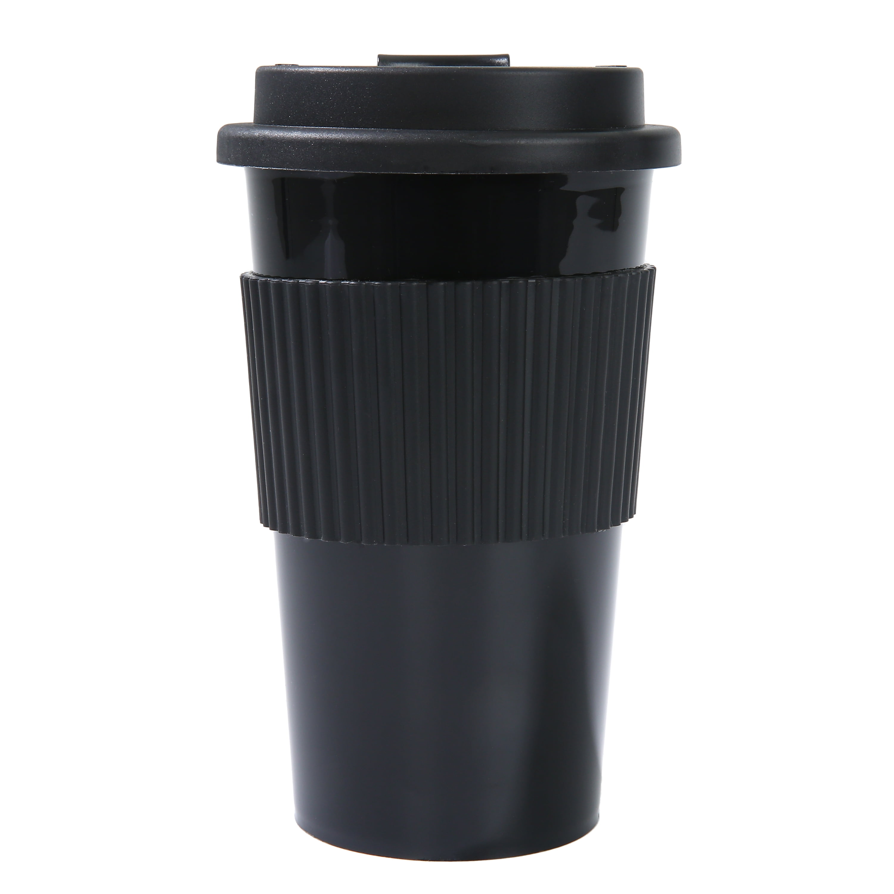 Mainstays 18oz Plastic To Go Coffee Tumbler Black Reusable Insulated ...