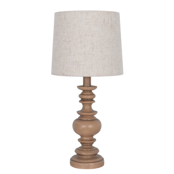 Mainstays 19 Traditional Wood Tone Table Lamp Oatmeal Shade - Walmart.com