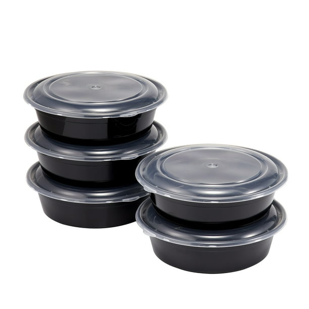 Mainstays 1L Round Meal Prep Food Storage Container, 5 Pack - Walmart ...