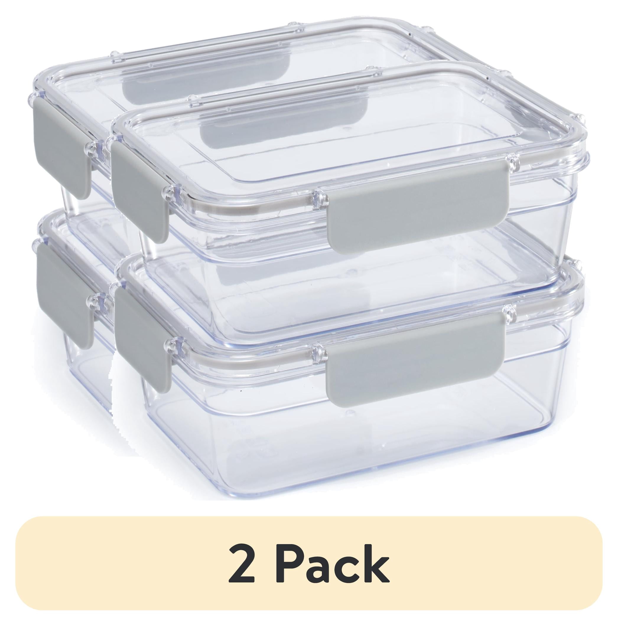 (2 pack) Mainstays 1L Tritan Stain-Proof Food Storage Container, Set of ...