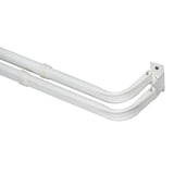 Mainstays White Metal Wrap Around Adjustable Double Curtain Rod 84 to ...