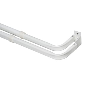 (2 pack) Mainstays 3" Metal Wrap Adjustable Curtain Rod, 48-86", White ...