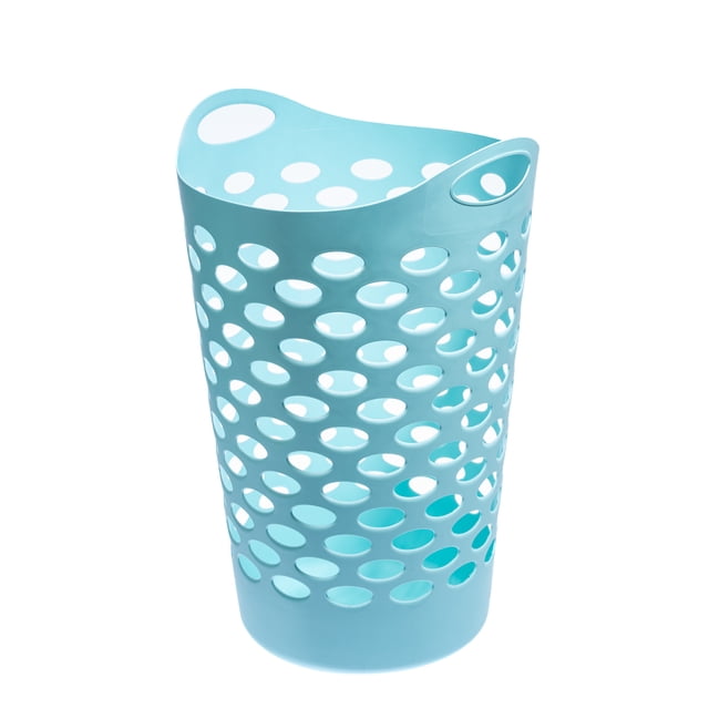 Mainstays 2 Bushel Flexible Round Laundry Hampers, Aqua Sparkle ...