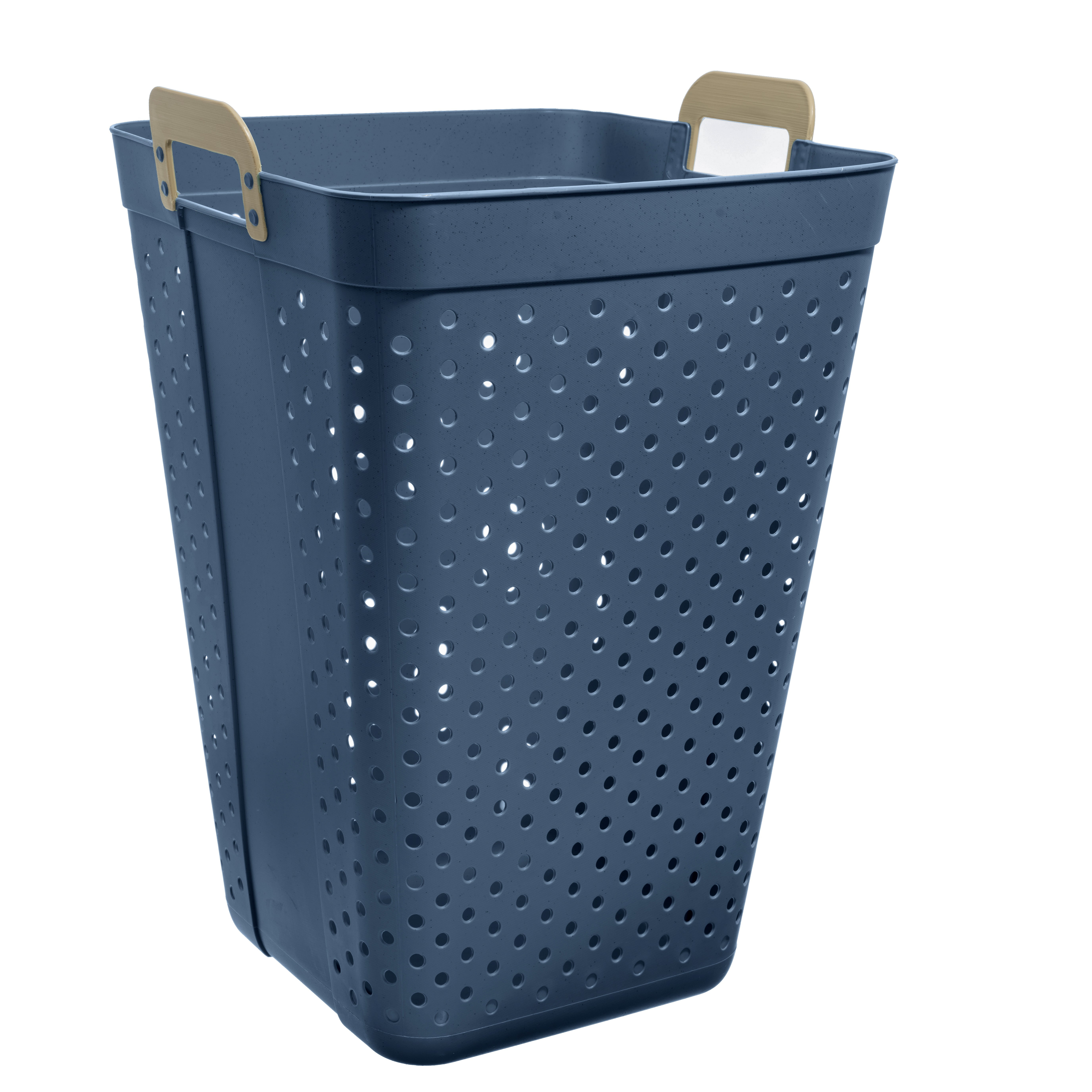 Mainstays 2 Bushel Square Flexible Plastic Laundry Hamper Washed Indigo ...