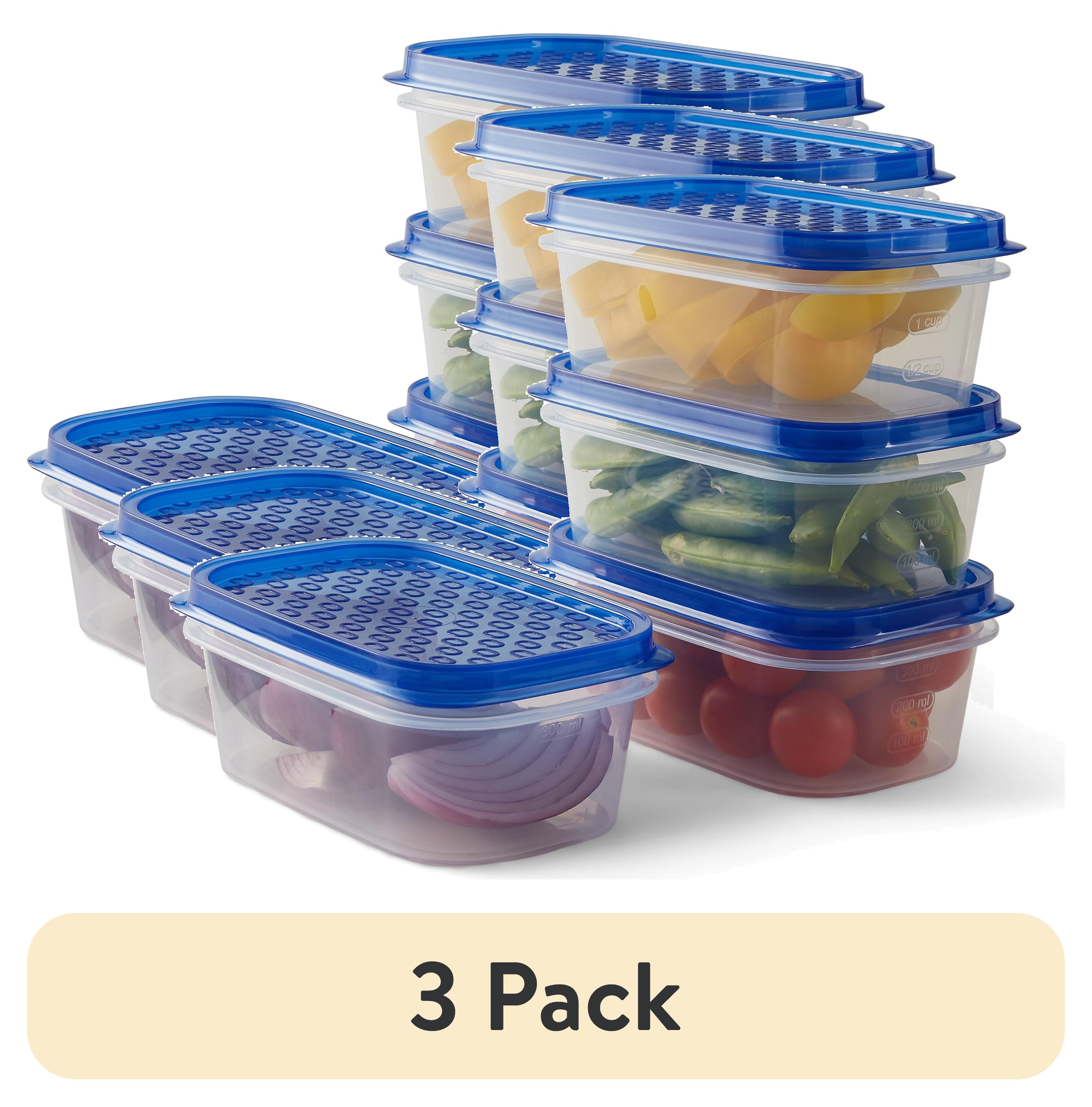 (3 pack) Mainstays 2 Cup Food Storage Container with Lid, Set of 4 ...