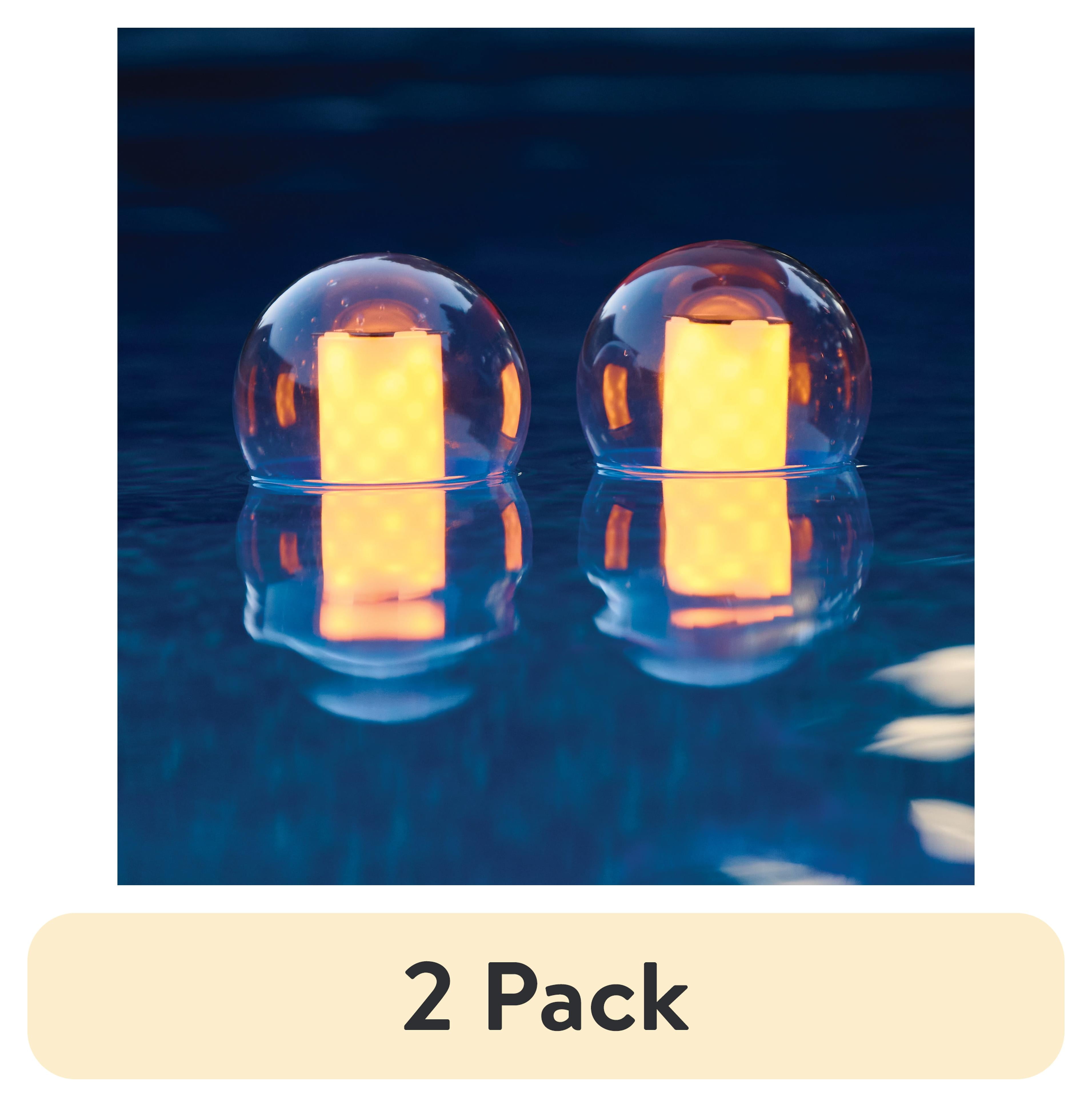 (2 pack) Mainstays 2 Pack Flickering Flame Solar Floating Ball Lights ...