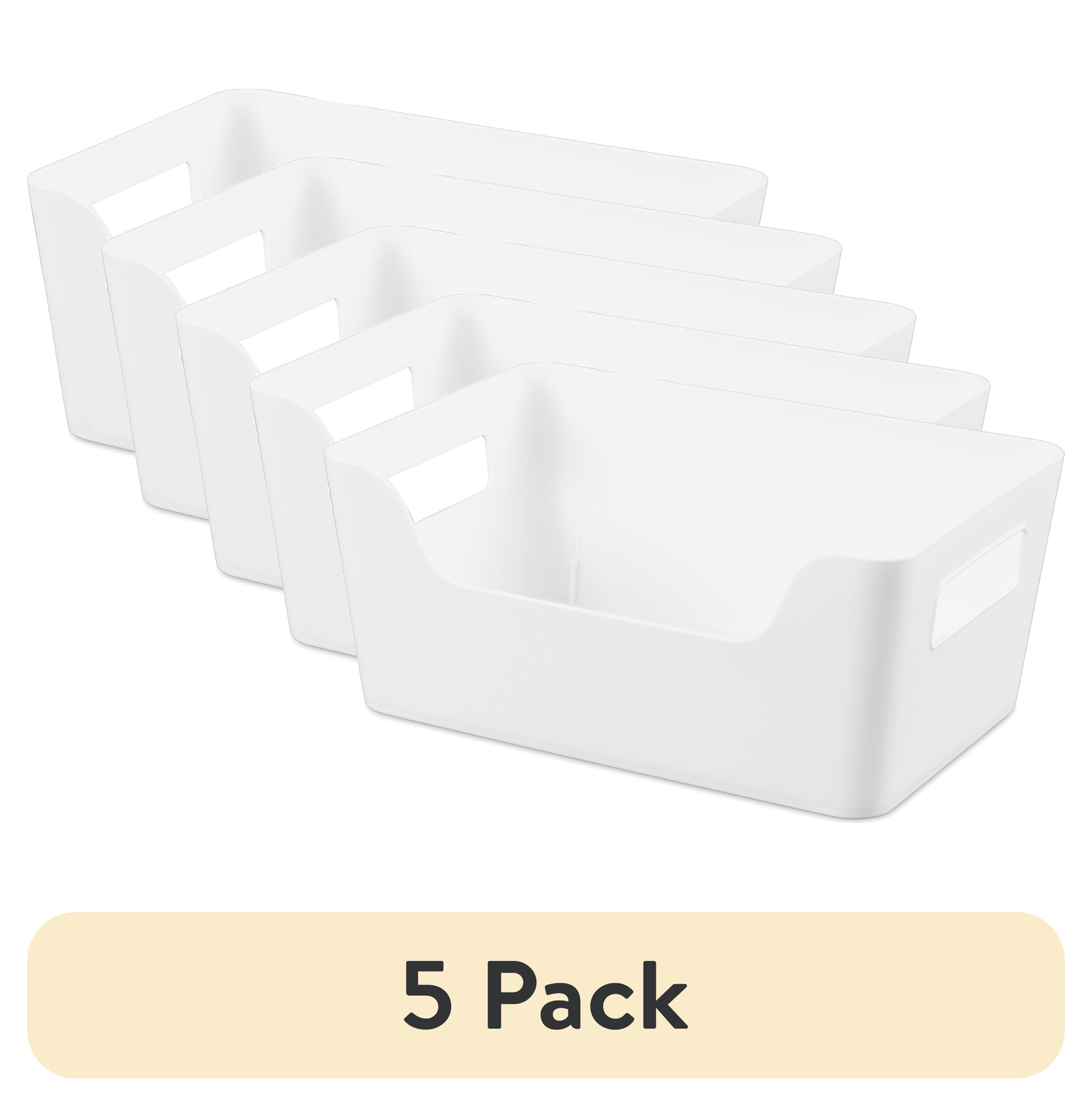 (5 pack) Mainstays 2-Pack Small Easy Access Bins Plastic, White ...