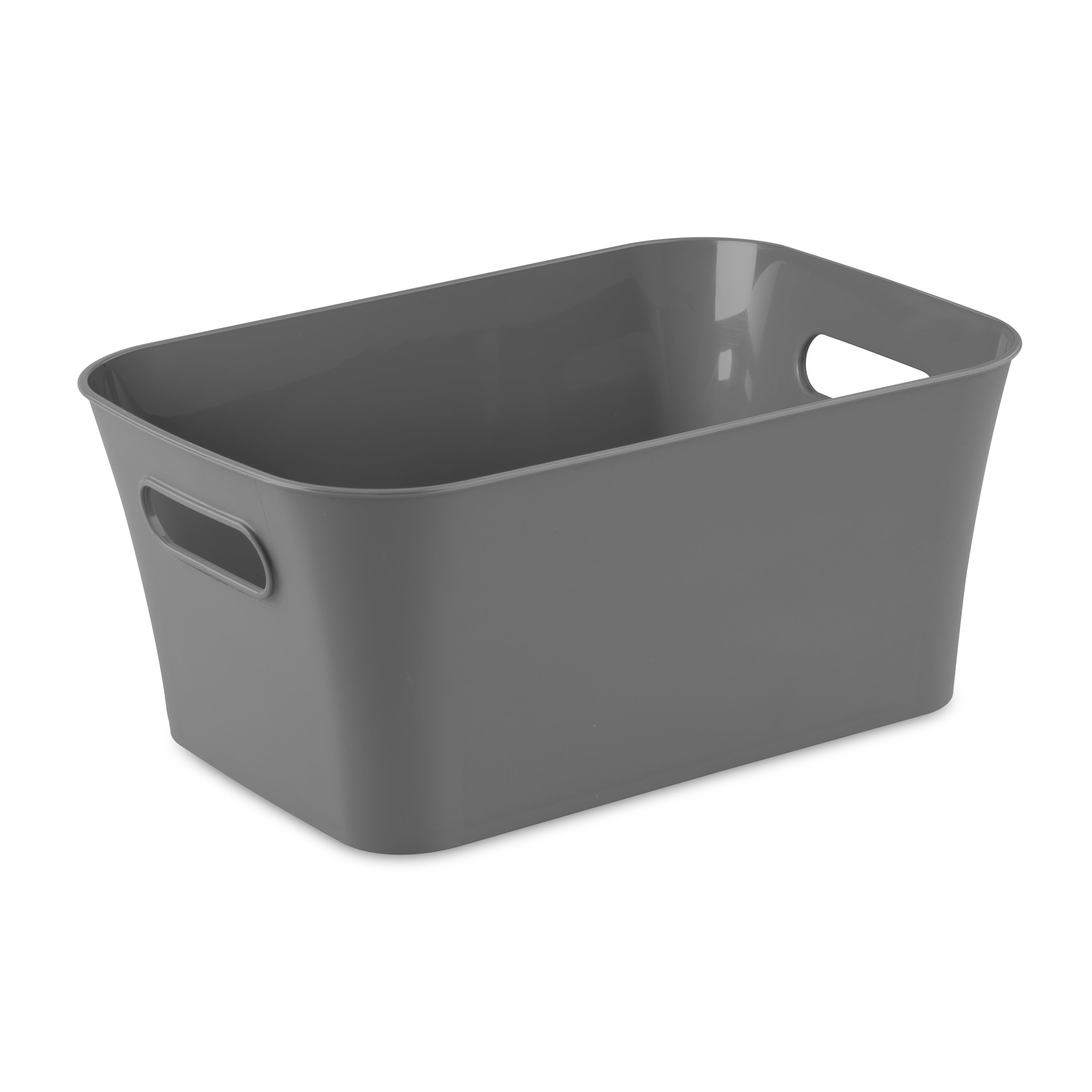 Mainstays 2-Pack Small Plastic Storage Bins, Grey - Walmart.com