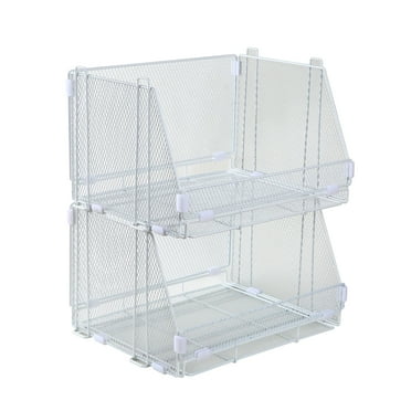 Mainstays Folding Metal Kitchen Pantry Organization Wire Shelf, White ...