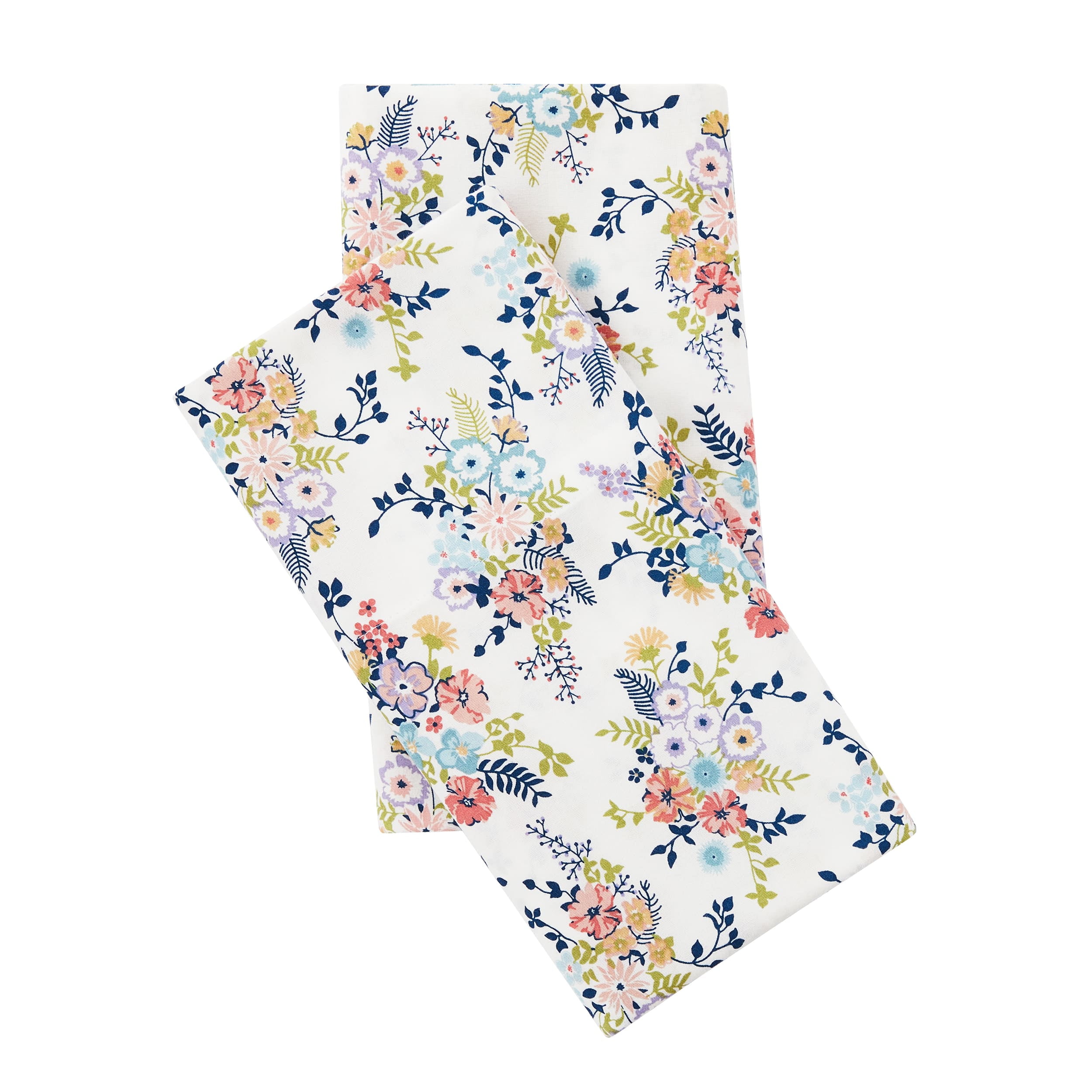 Mainstays Cotton Blend Pillowcase Set, 300 Thread Count, Floral Print ...