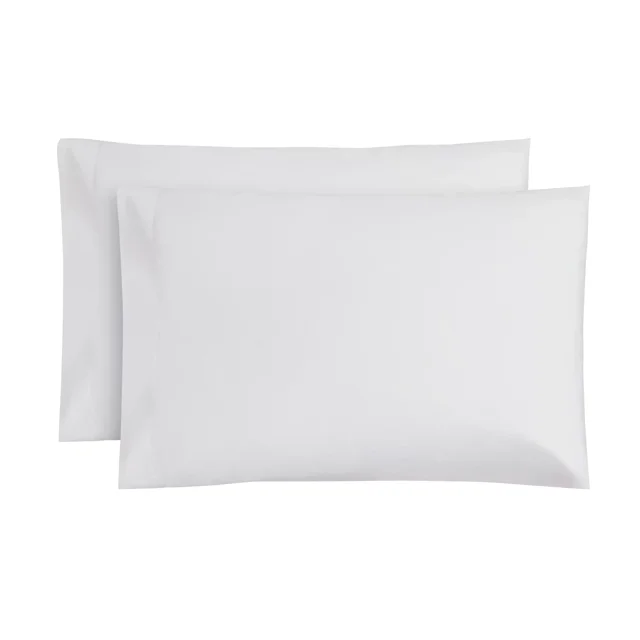 Mainstays 2-Piece 300 Thread Count White Cotton Blend Percale ...