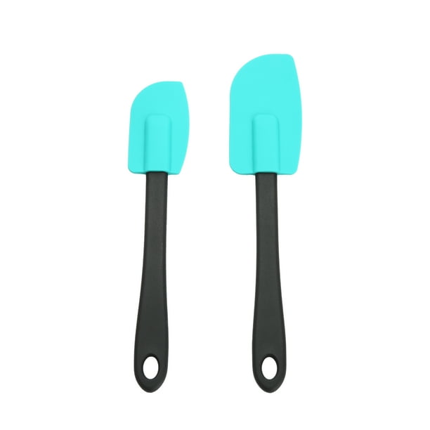 Mainstays 2-Piece Silicone Spatula Set with Plastic Handles, Teal and ...