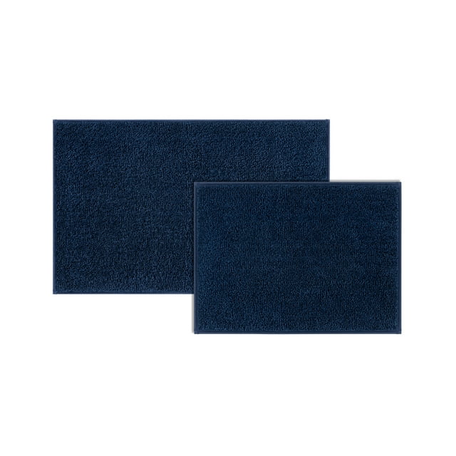 Mainstays 2-Piece Super Soft Polyester Bath Rug Set Blue Cove Durable ...