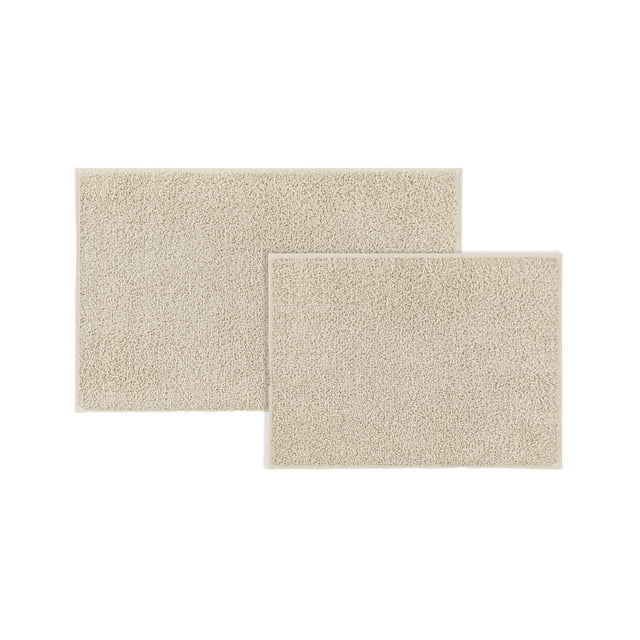 Mainstays 2-Piece Super Soft Polyester Bath Rug Set, Papyrus Beige ...
