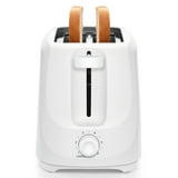 Mainstays 2-Slice Toaster Arctic White, Auto-Centering Guides, 1-6 ...