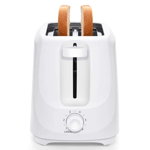 Mainstays 2-Slice Toaster Arctic White, Auto-Centering Guides, 1-6 ...