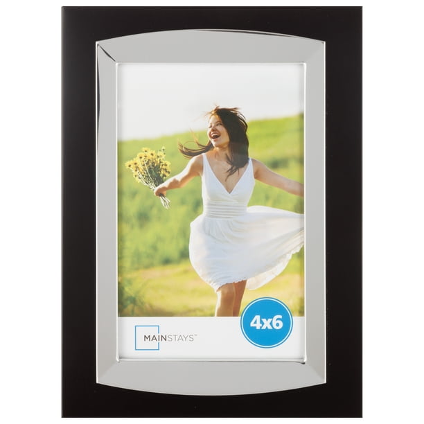 Mainstays 2-Tone Black Picture Frame, 4" x 6" - Walmart Business Supplies