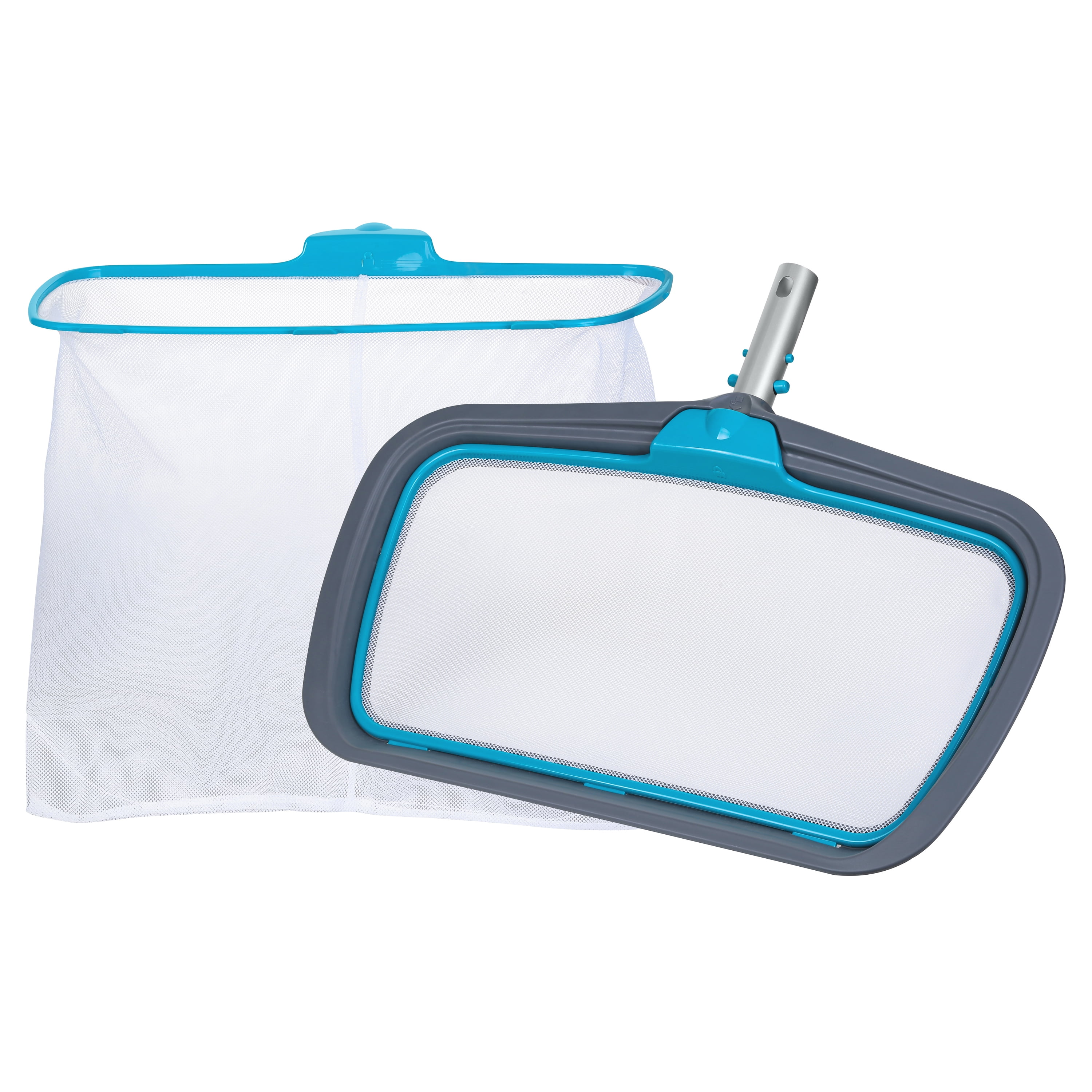 Mainstays 2-in-1 Green & Gray Plastic Combo Pool Leaf Rake & Skimmer ...