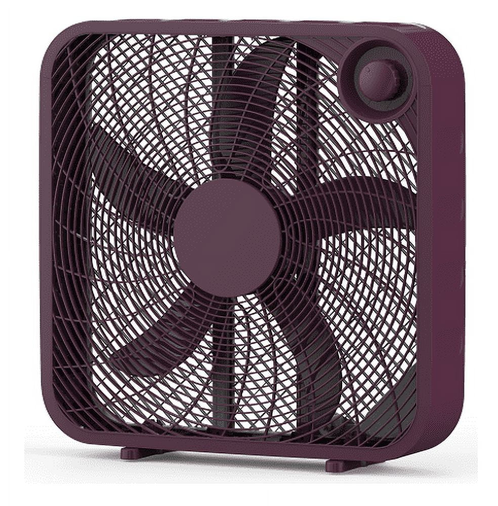 Mainstays 20 Inch 3-Speed Portable Box Fan, FB50-16HE, New, Dark Purple ...