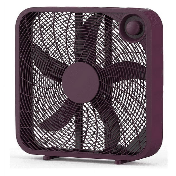 Mainstays 20 Inch 3-Speed Portable Box Fan, FB50-16HE, New, Dark Purple ...