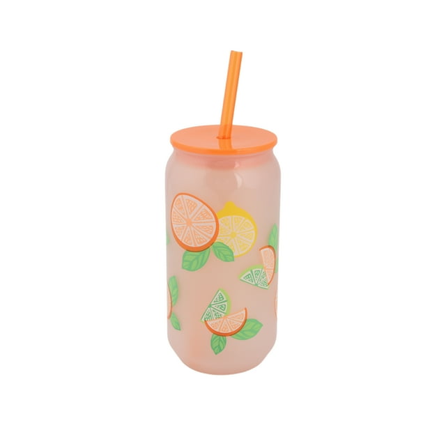 Mainstays 20-Ounce Color-Changing Acrylic Can Shape Tumbler, Lemon ...