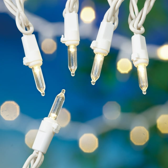 Mainstays 200-Count LED Mini Outdoor String Lights, with White Wire ...