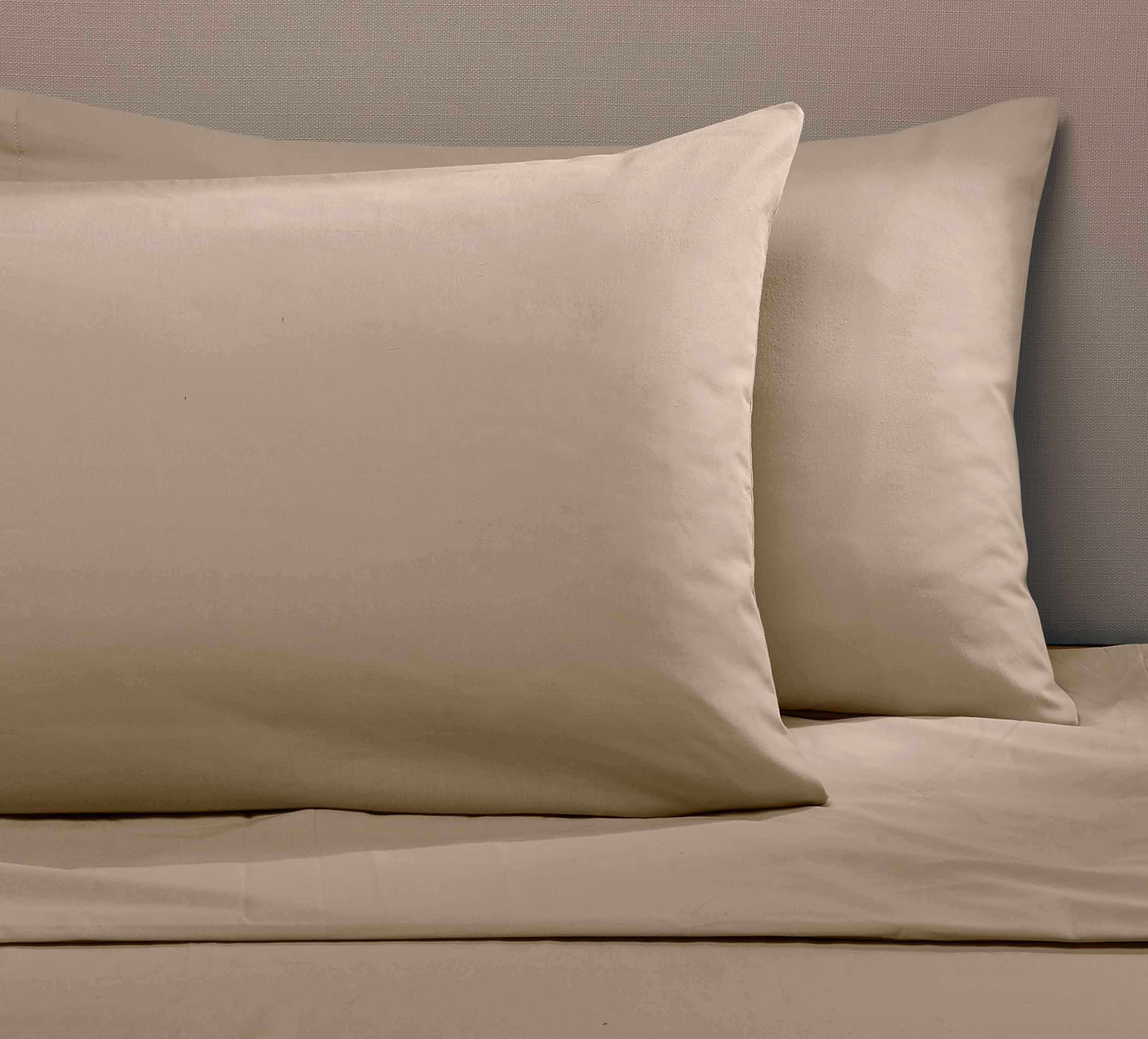 Mainstays Easy Care Soft Pillowcases Brown Stone Cotton Polyester ...