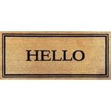 Mainstays 20x46 Coir Hello Doormat, Outdoor Rug with Textured Scraping ...