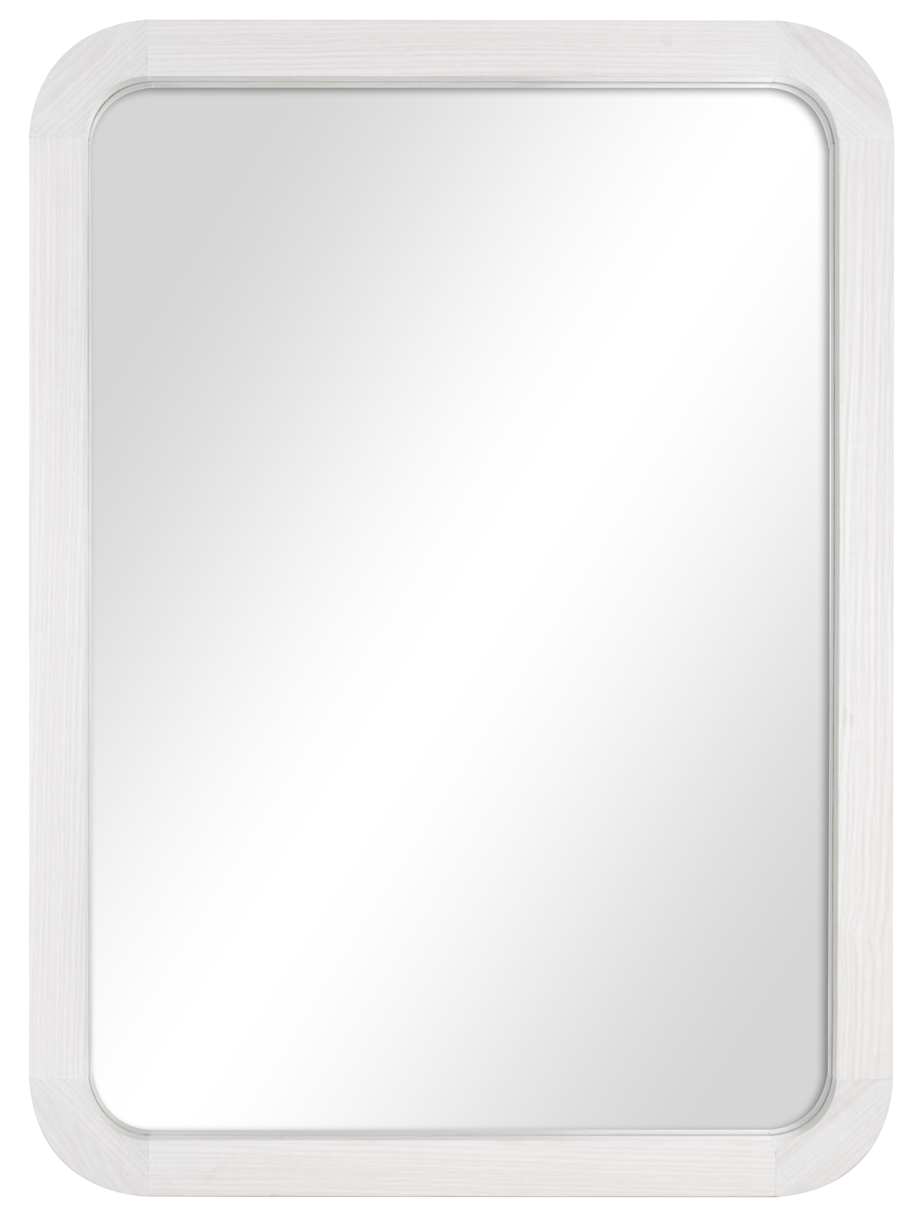 Mainstays 22inx30in Rounded Edge Rectangular White Finish Wall Mirror ...