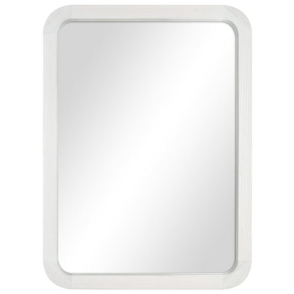 Mainstays 22inx30in Rounded Edge Rectangular White Finish Wall Mirror ...