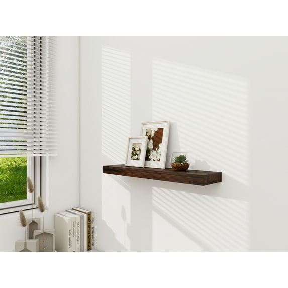 Mainstays Walnut 23" Wood Floating Shelf - Walmart.com