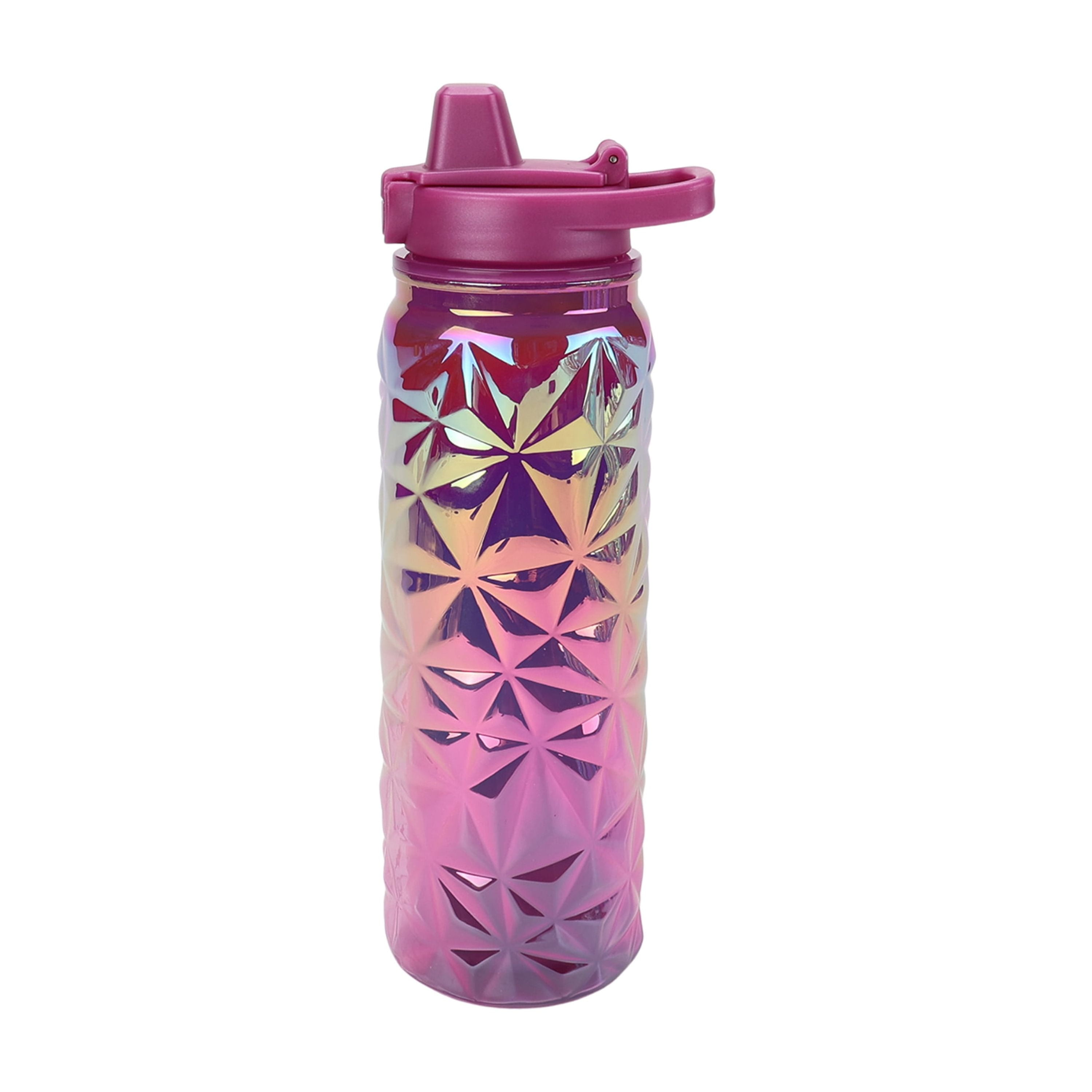 Mainstays 24-Ounce Plastic Water Bottle Purple Textured Dishwasher Safe ...
