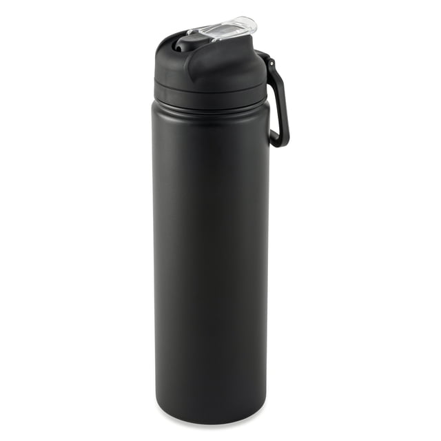 Mainstays 24 oz Stainless Steel Sip Water Bottle, Black - Walmart.com